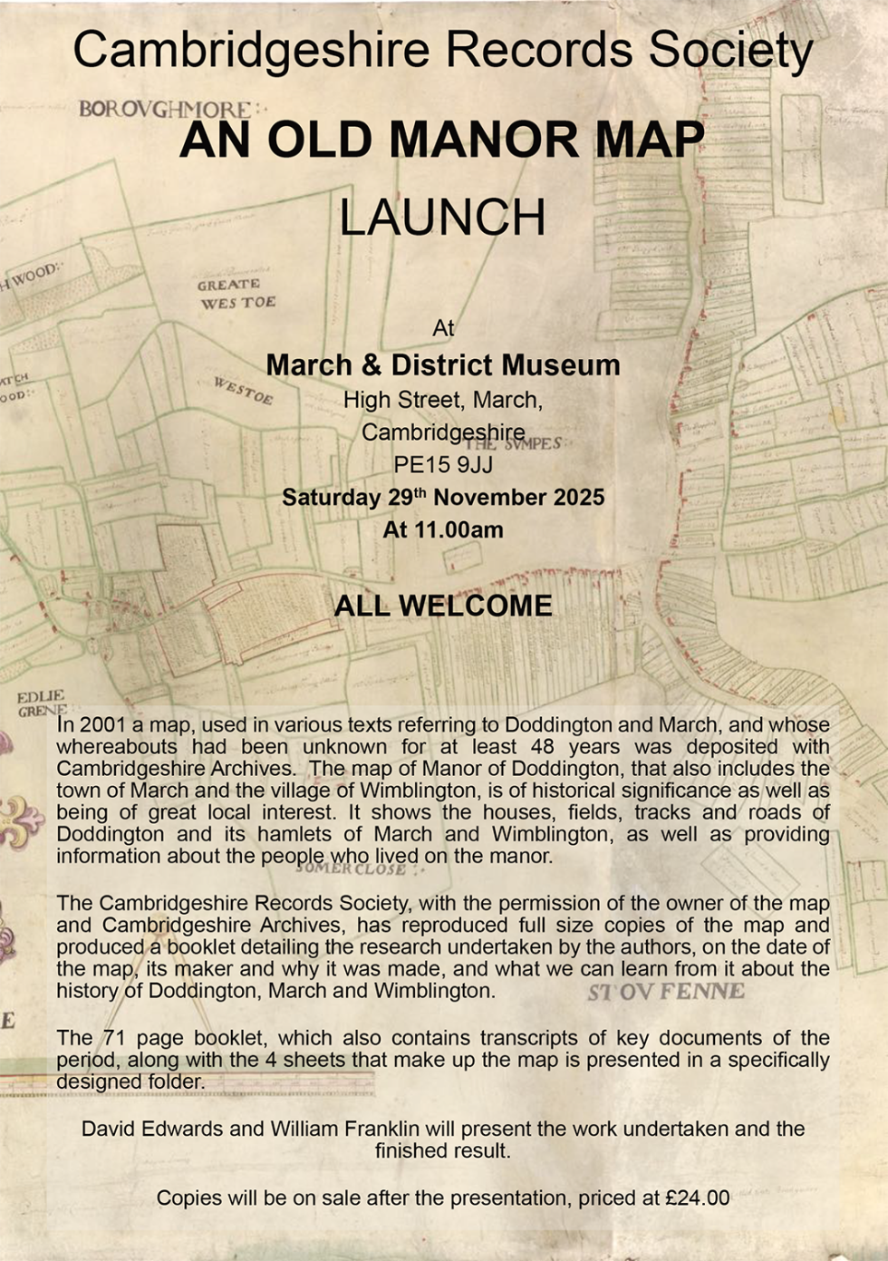 An Old Manor Map - Launch - Cambridge Association for Local History